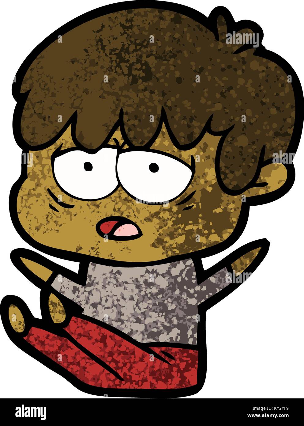 cartoon exhausted boy Stock Vector Image & Art - Alamy
