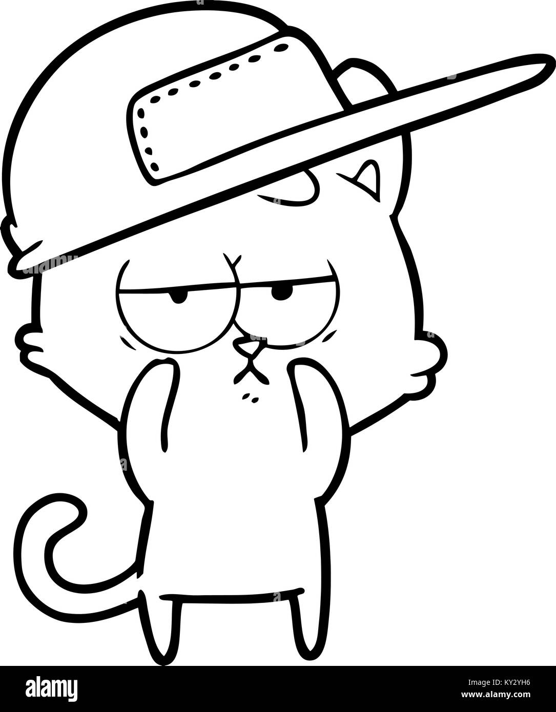 bored cartoon cat Stock Vector Image & Art - Alamy