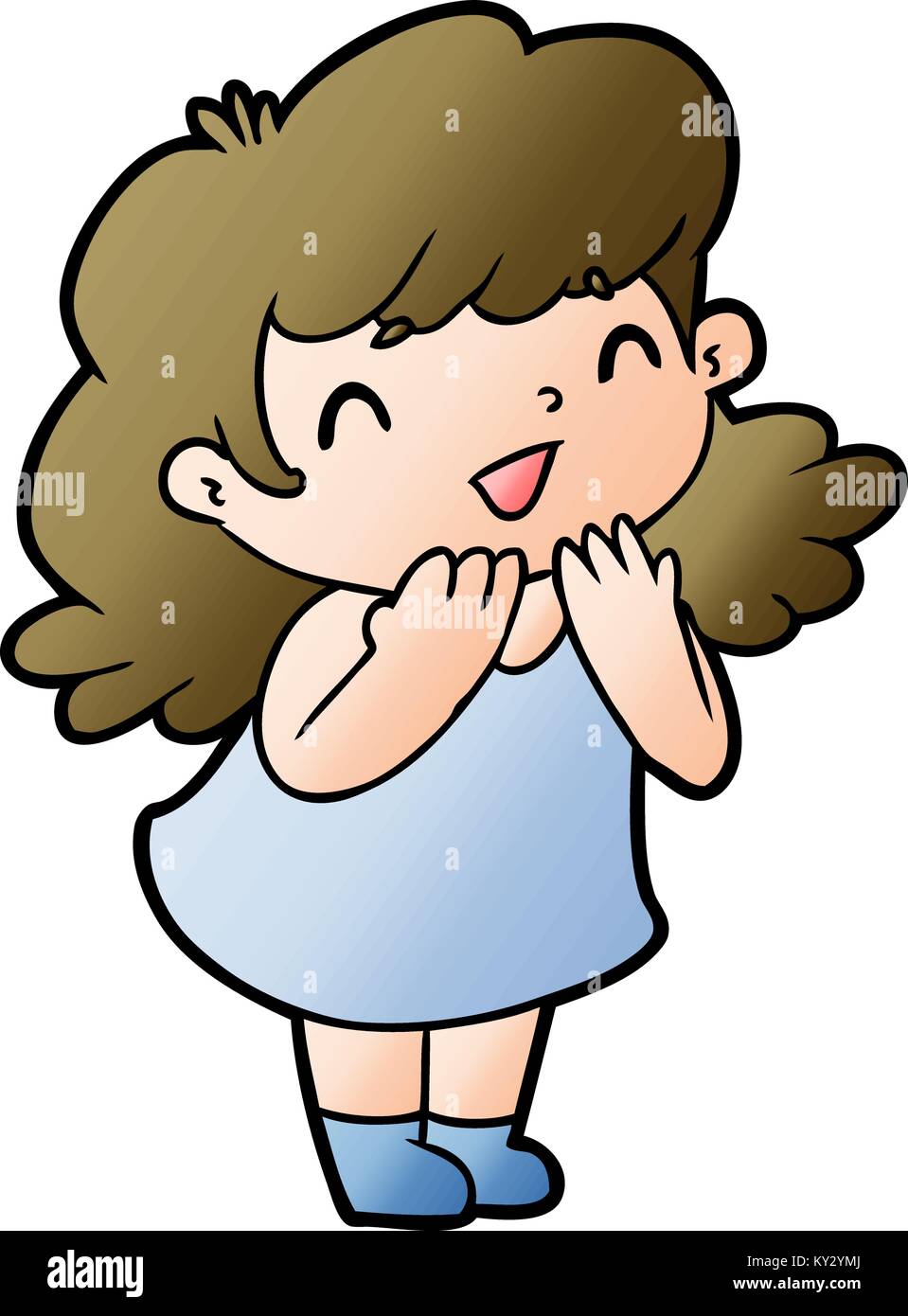 cartoon happy girl Stock Vector Image & Art - Alamy