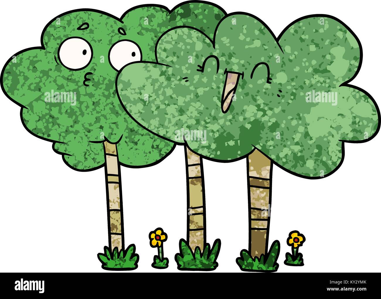 cartoon trees with faces Stock Vector Image & Art - Alamy