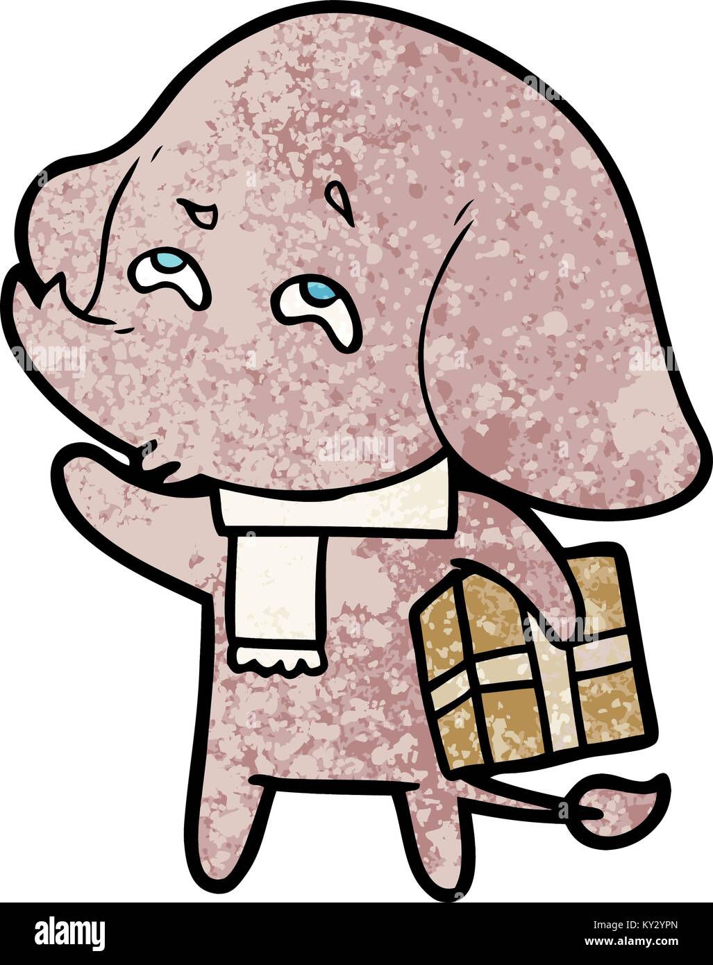 cartoon elephant with gift remembering Stock Vector Image & Art - Alamy