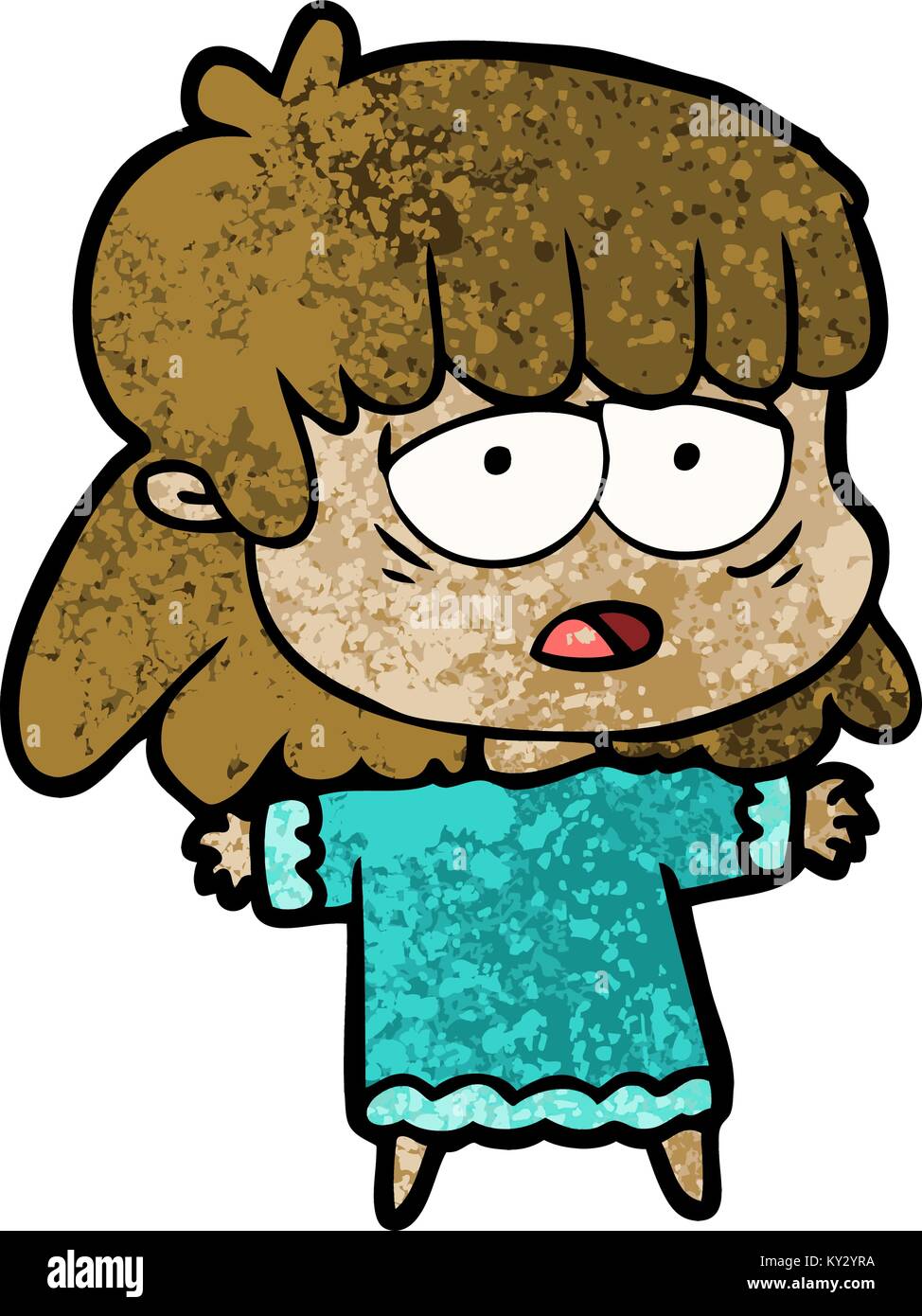 cartoon tired woman Stock Vector Image & Art - Alamy