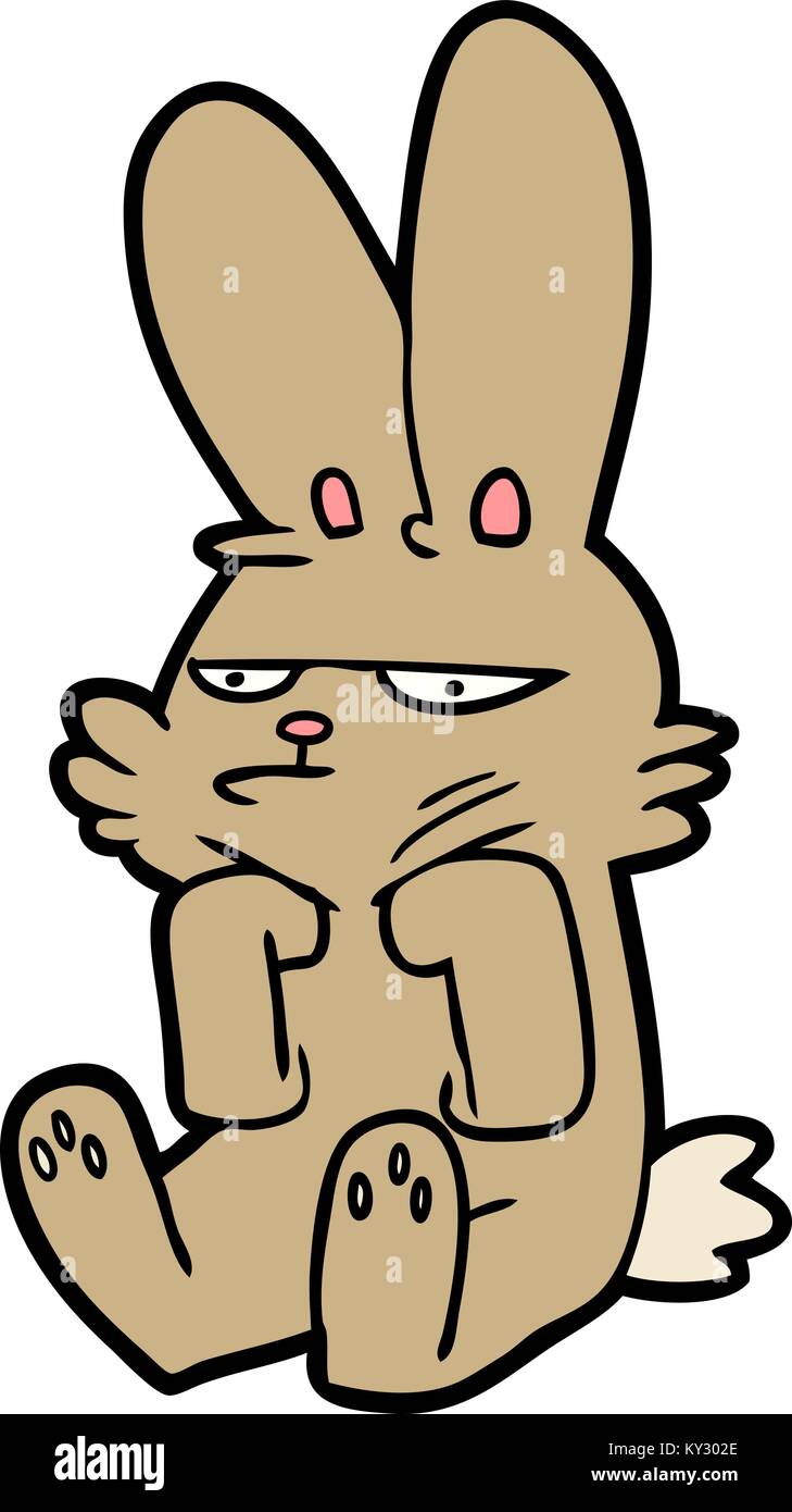 cartoon grumpy rabbit Stock Vector Image & Art - Alamy