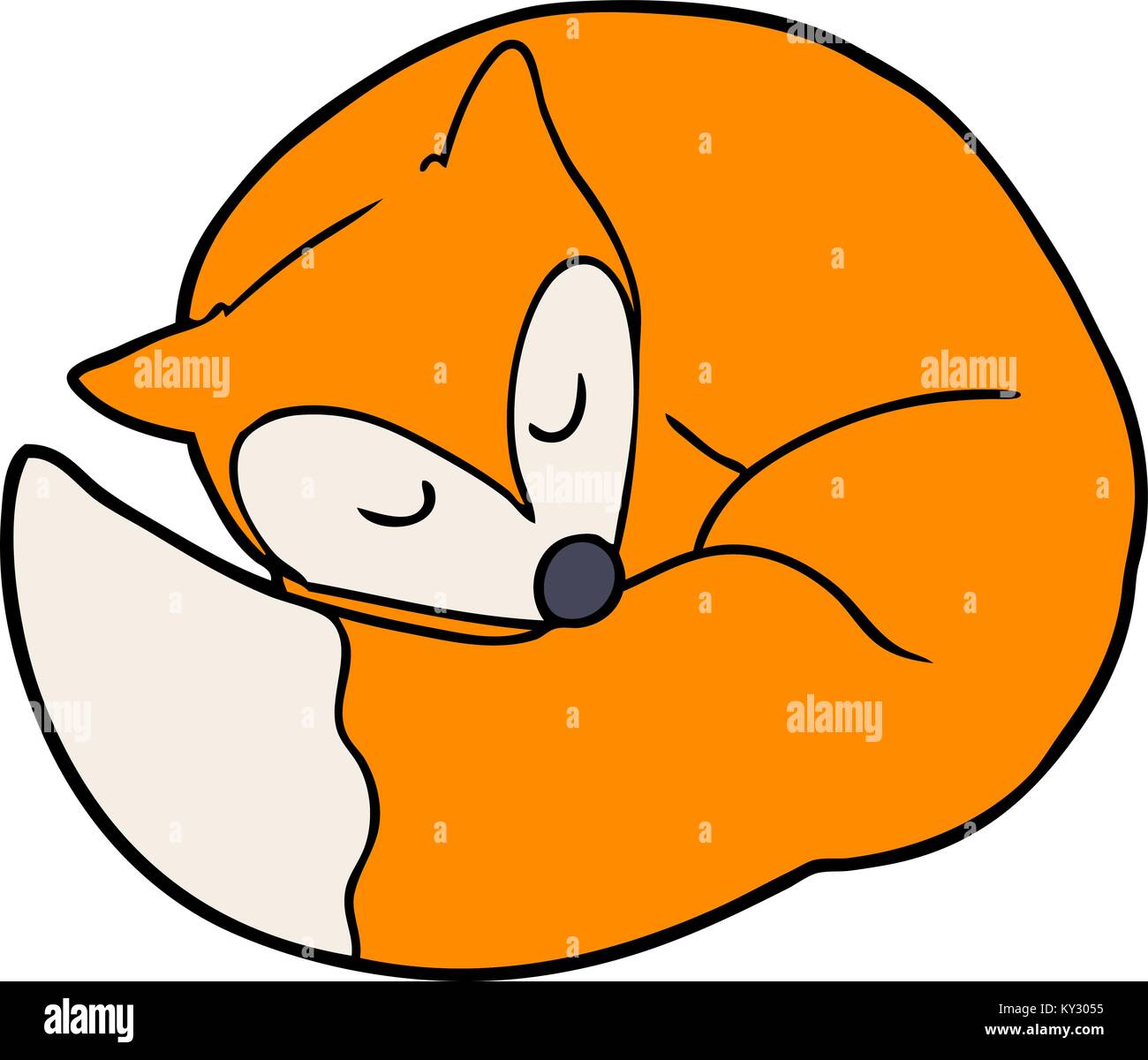 Sleeping Fox Cartoon
