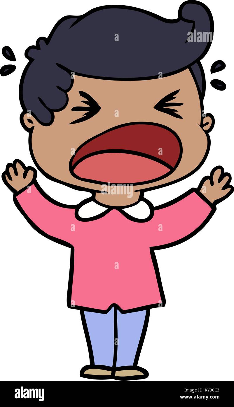 cartoon shouting man Stock Vector Image & Art - Alamy
