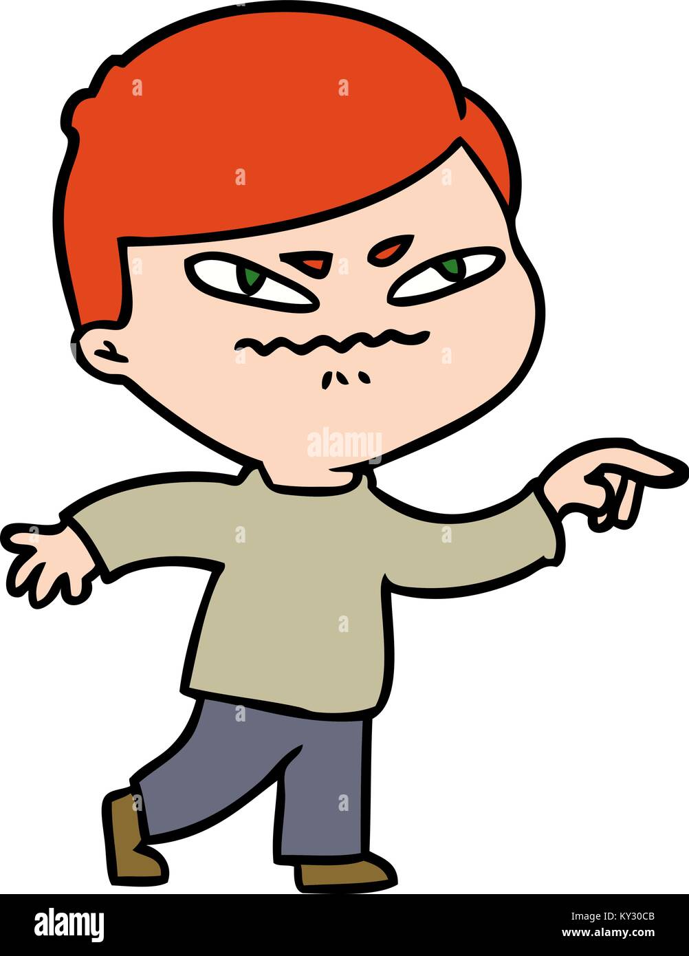 cartoon angry man pointing Stock Vector Image & Art - Alamy