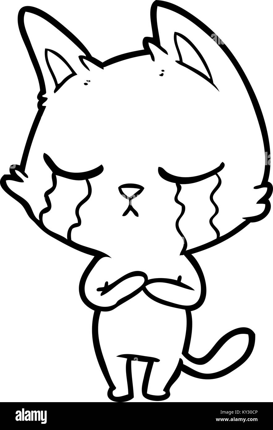 crying cartoon cat Stock Vector Image & Art - Alamy