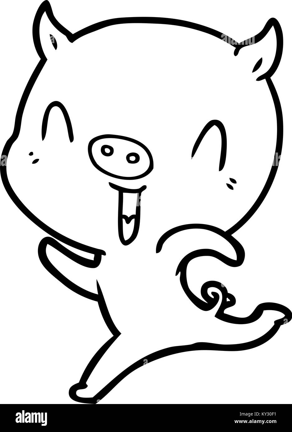 happy cartoon pig running Stock Vector Image & Art - Alamy