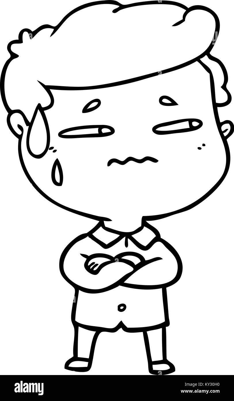 cartoon anxious man Stock Vector Image & Art - Alamy