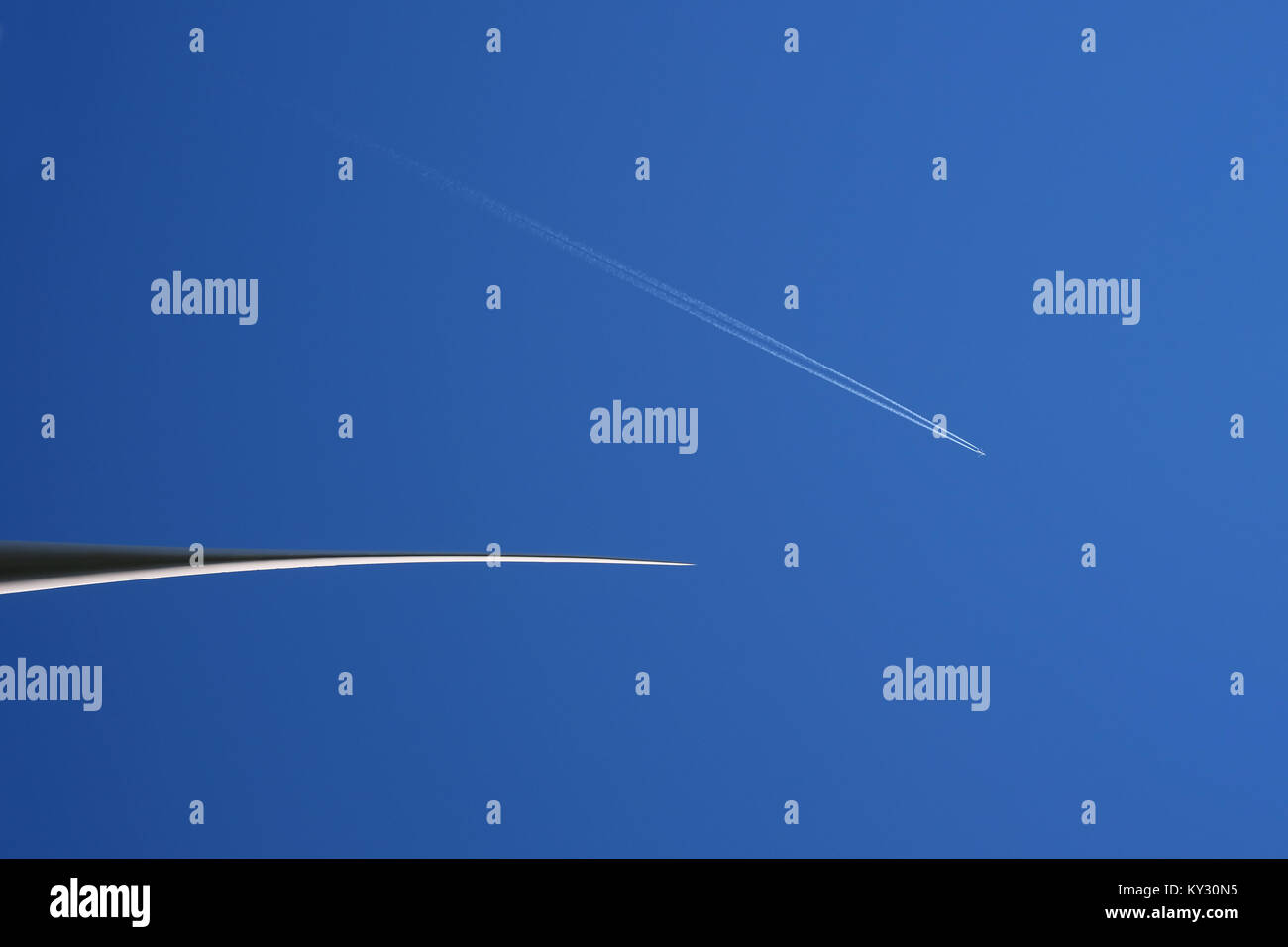 Wind Turbine with Jet Aeroplane #4 Stock Photo - Alamy