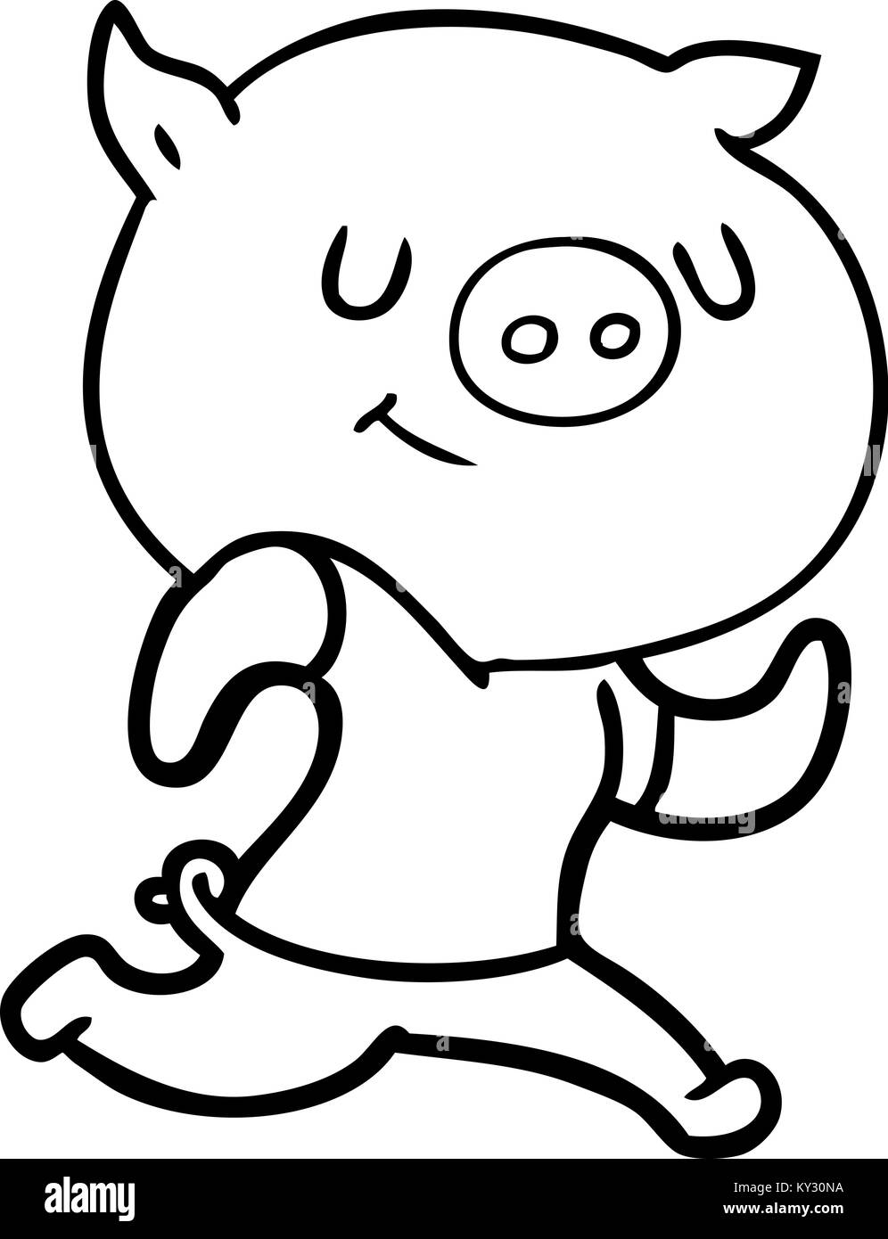 happy cartoon pig running Stock Vector Image & Art - Alamy