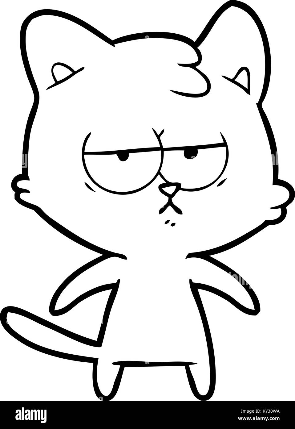 bored cartoon cat Stock Vector Image & Art - Alamy