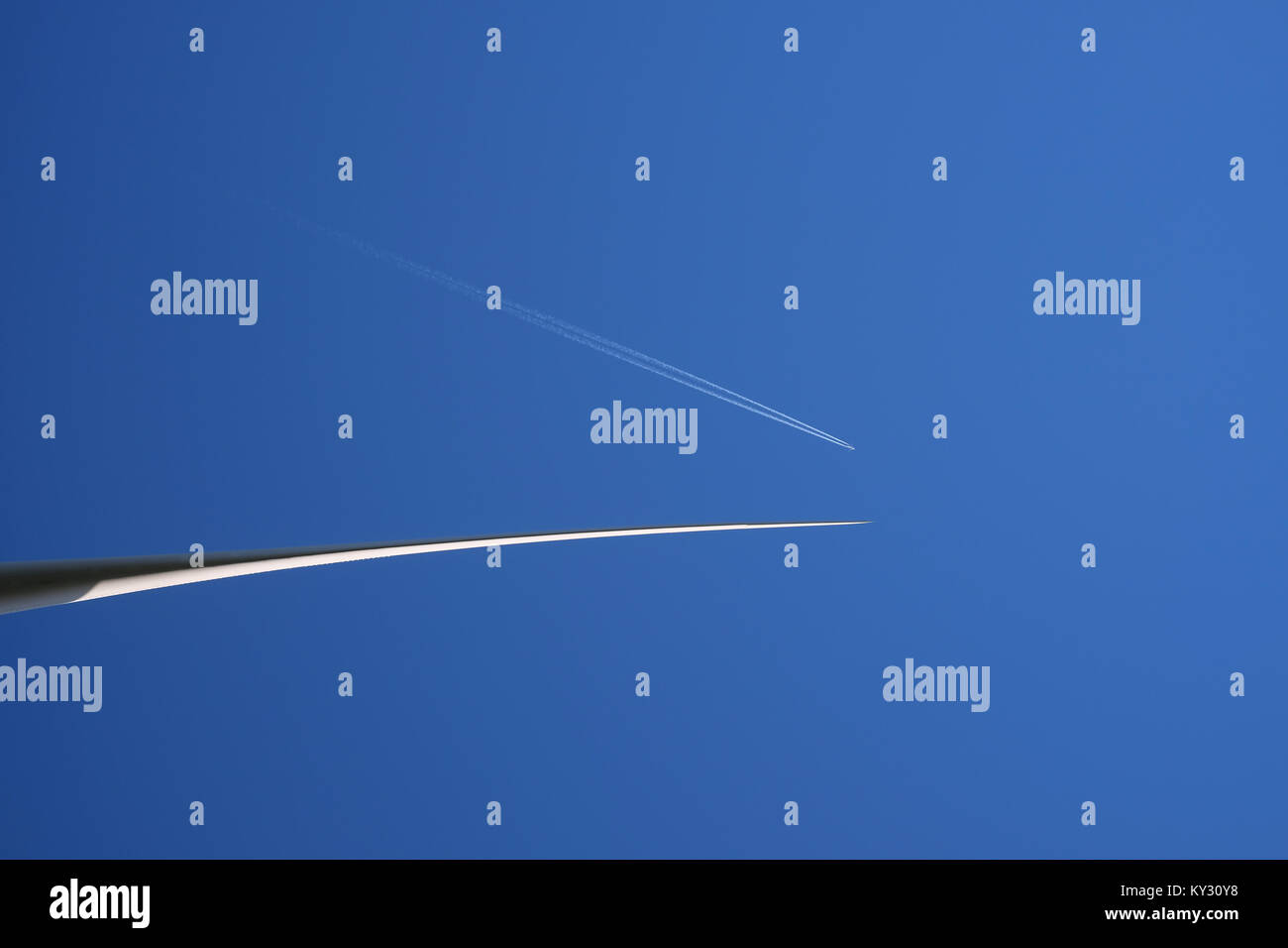 Wind Turbine with Jet Aeroplane #1 Stock Photo - Alamy
