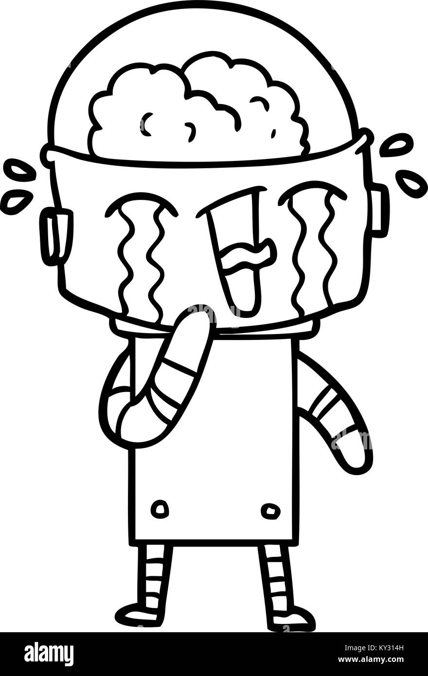 cartoon crying robot Stock Vector Image & Art - Alamy