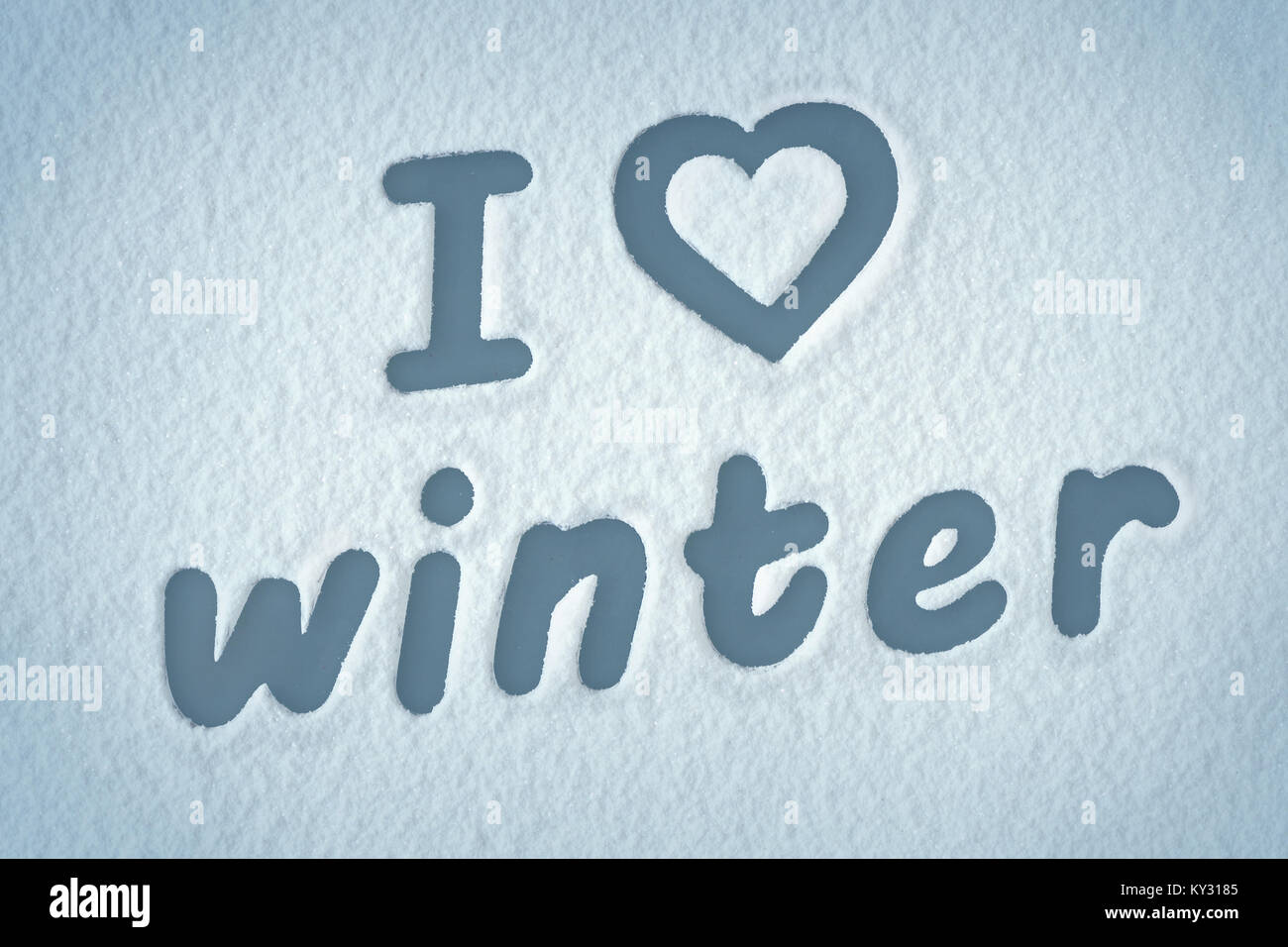 "I love winter" written on the snow Stock Photo - Alamy