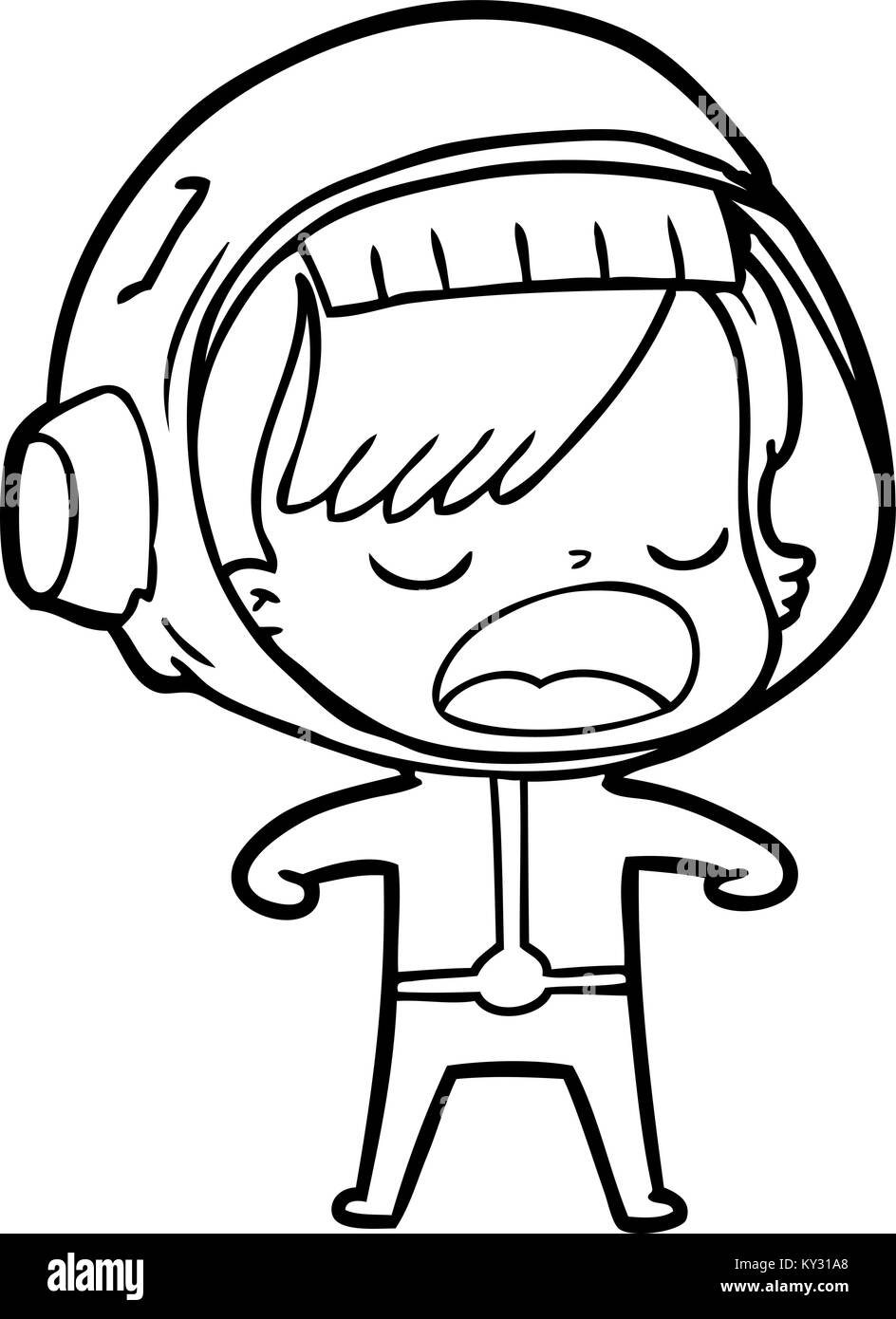 cartoon astronaut woman explaining Stock Vector Image & Art - Alamy