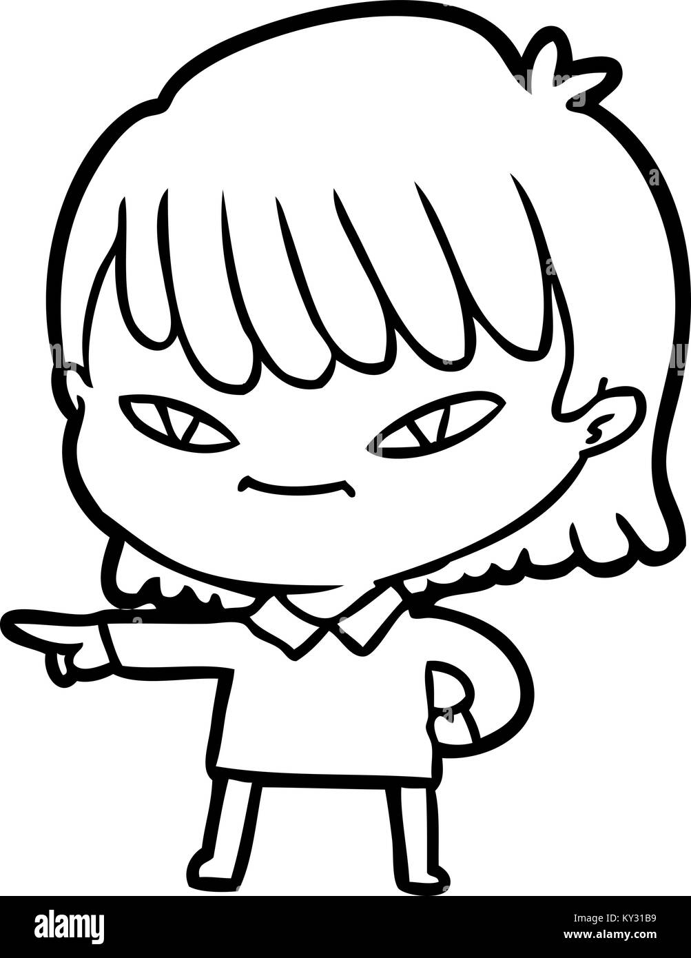 cartoon pointing woman Stock Vector Image & Art - Alamy