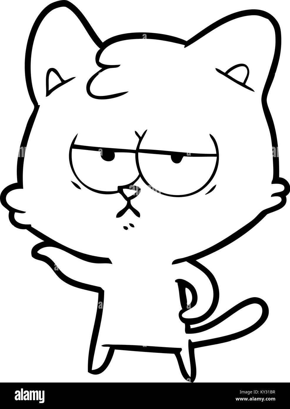 bored cartoon cat Stock Vector Image & Art - Alamy