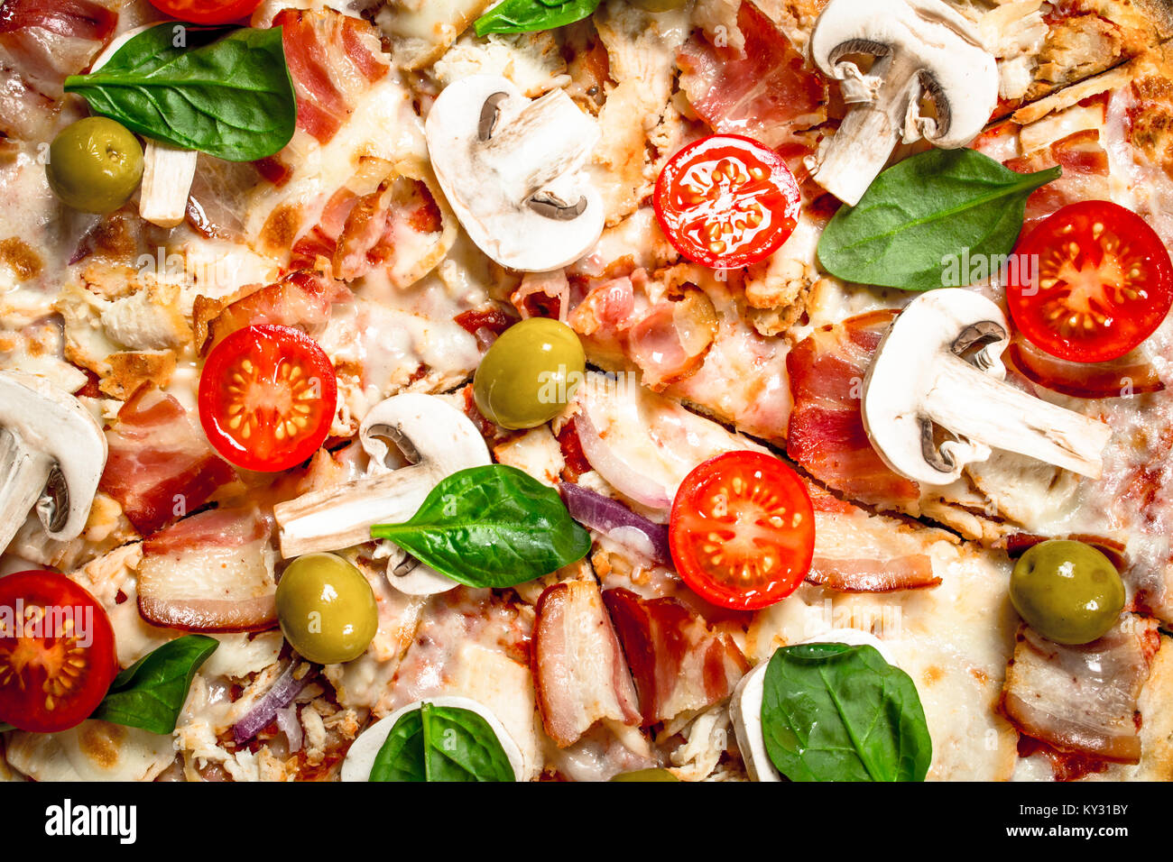 Top view pizza topping hi-res stock photography and images - Alamy