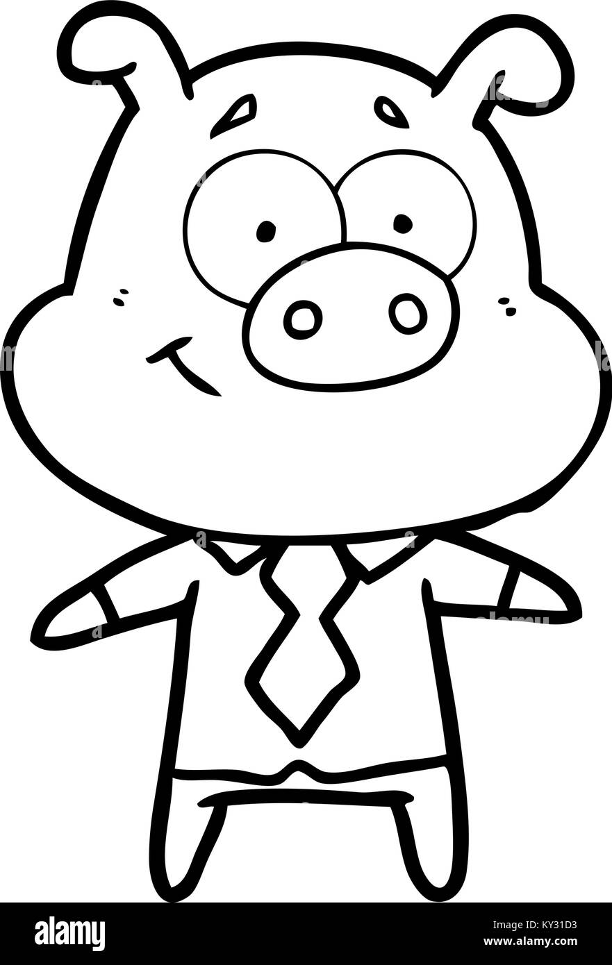 happy cartoon pig boss Stock Vector Image & Art - Alamy