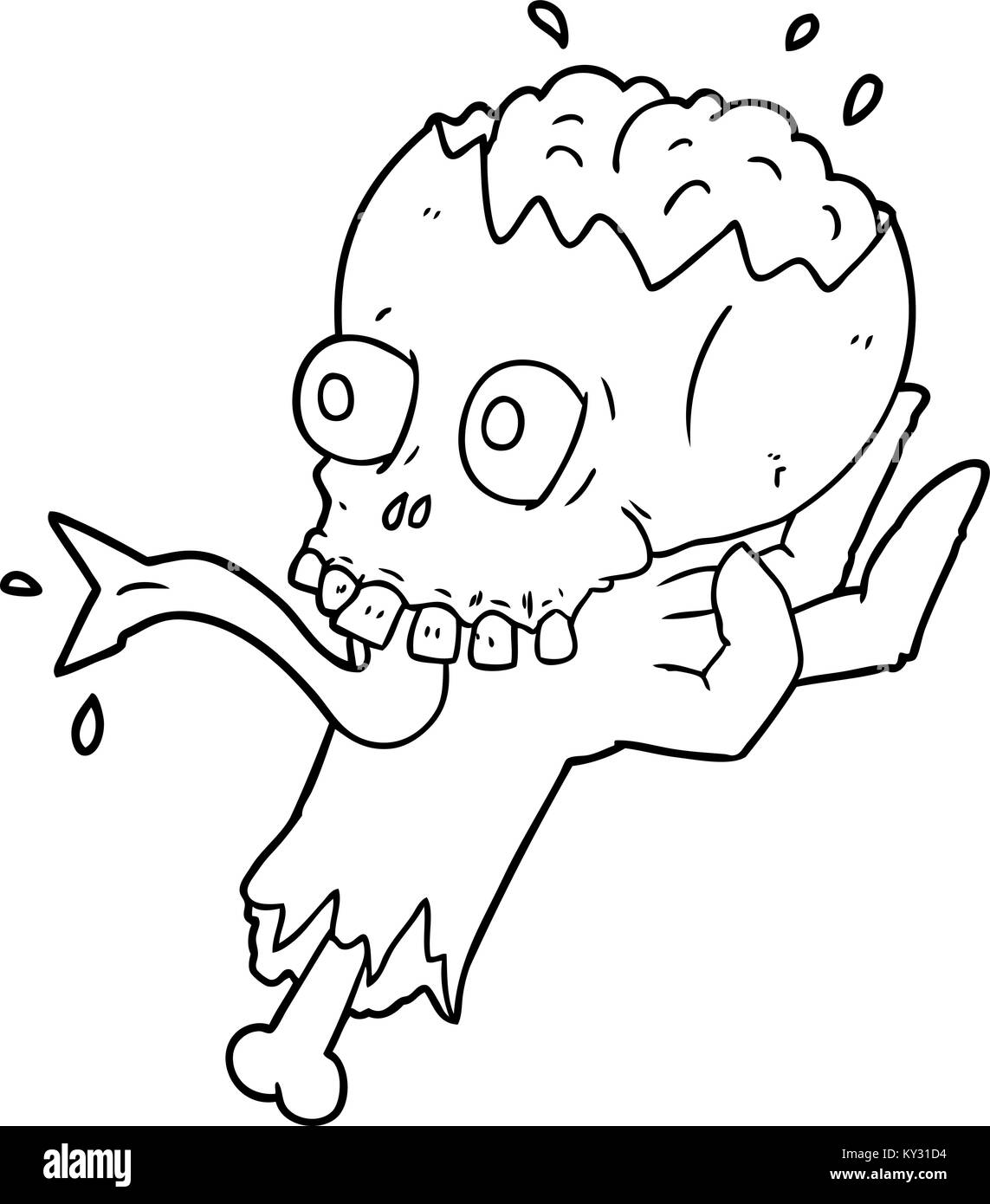 cartoon halloween skull in zombie hand Stock Vector Image & Art - Alamy