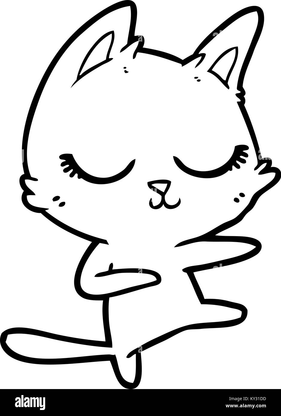 calm cartoon cat Stock Vector Image & Art - Alamy