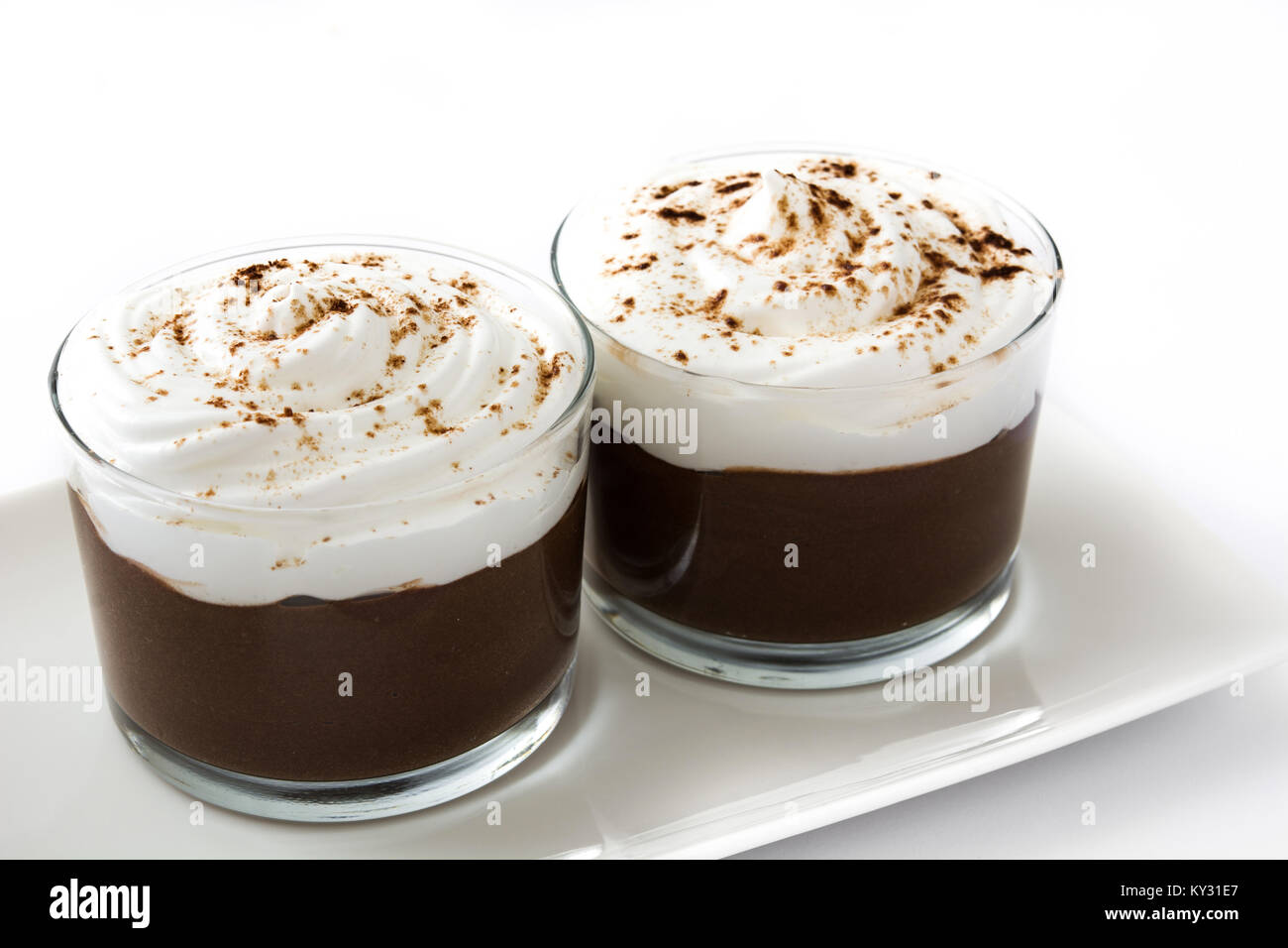 Chocolate mousse isolated on white background Stock Photo - Alamy
