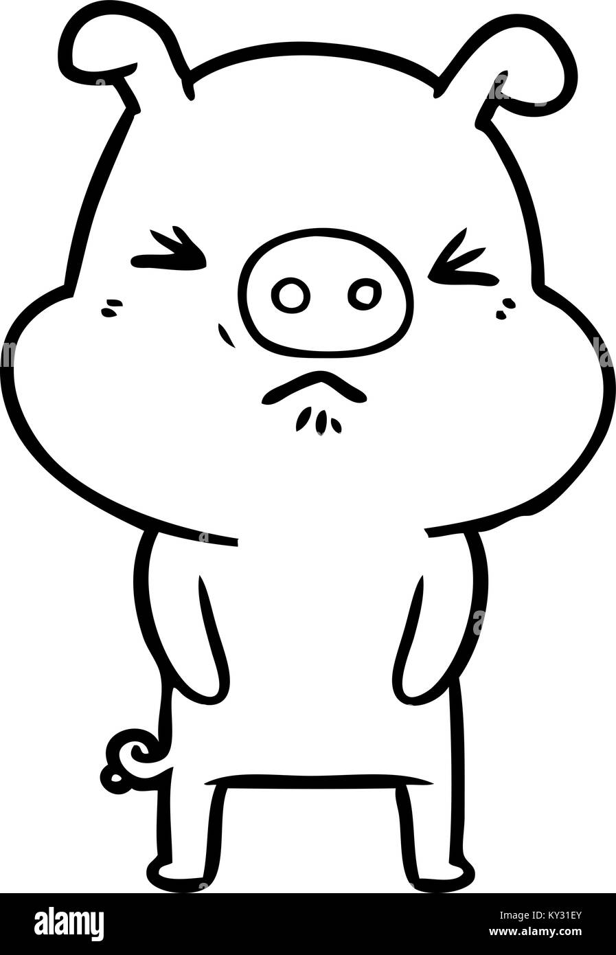 cartoon grumpy pig Stock Vector Image & Art - Alamy