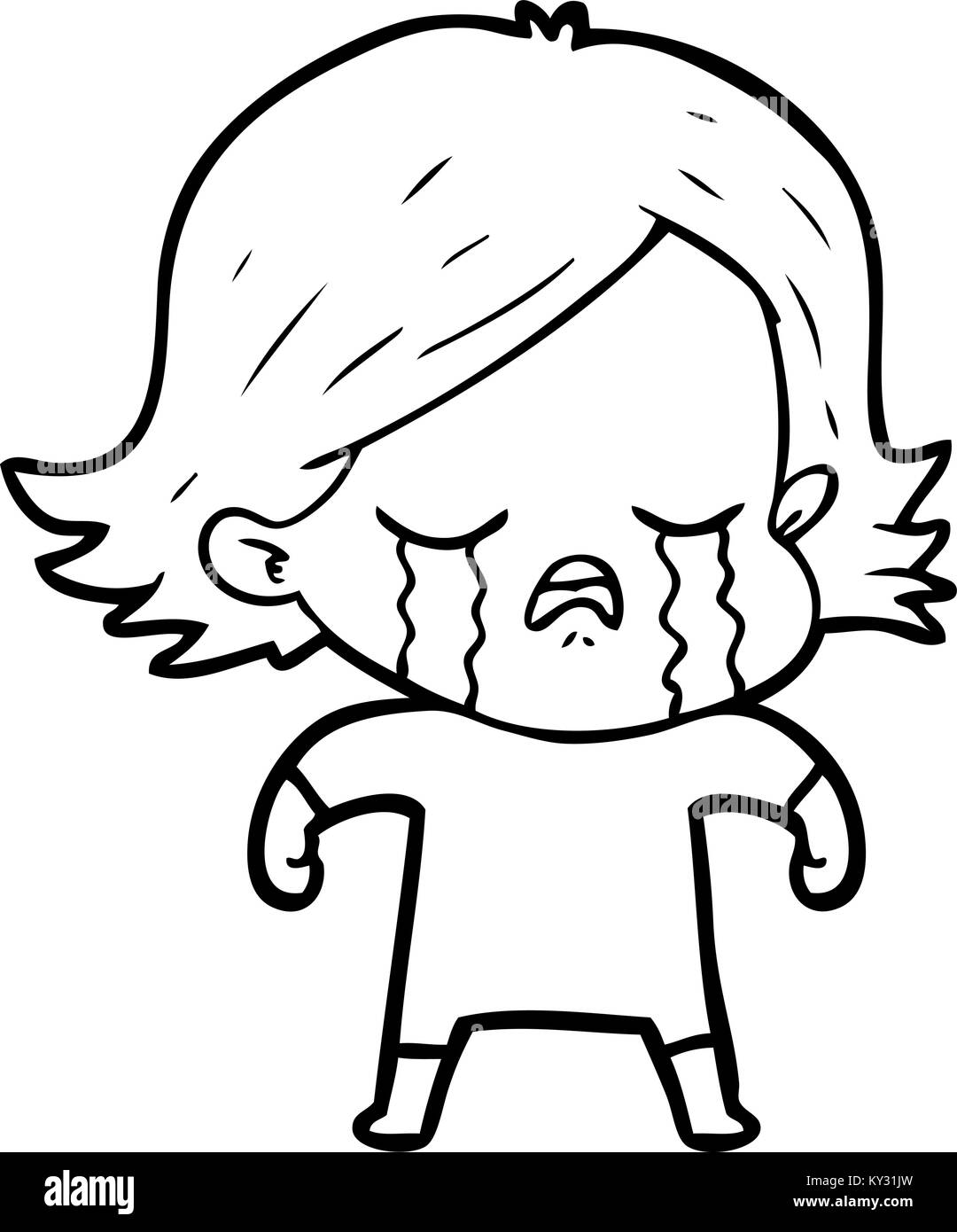 cartoon girl crying Stock Vector Image & Art - Alamy