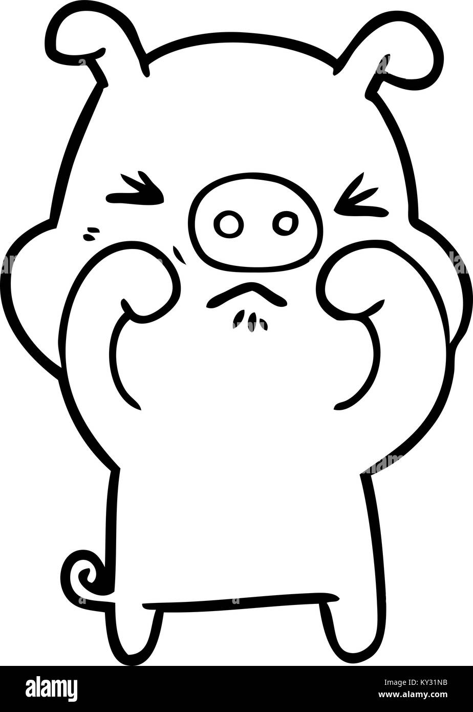cartoon grumpy pig Stock Vector Image & Art - Alamy