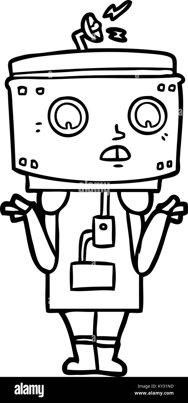 cartoon robot shrugging Stock Vector Image & Art - Alamy