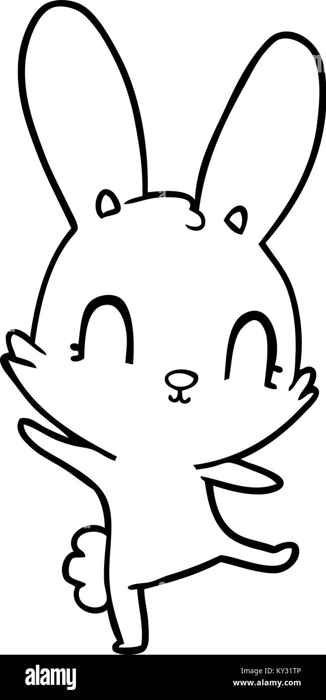 cute cartoon rabbit dancing Stock Vector Image & Art - Alamy