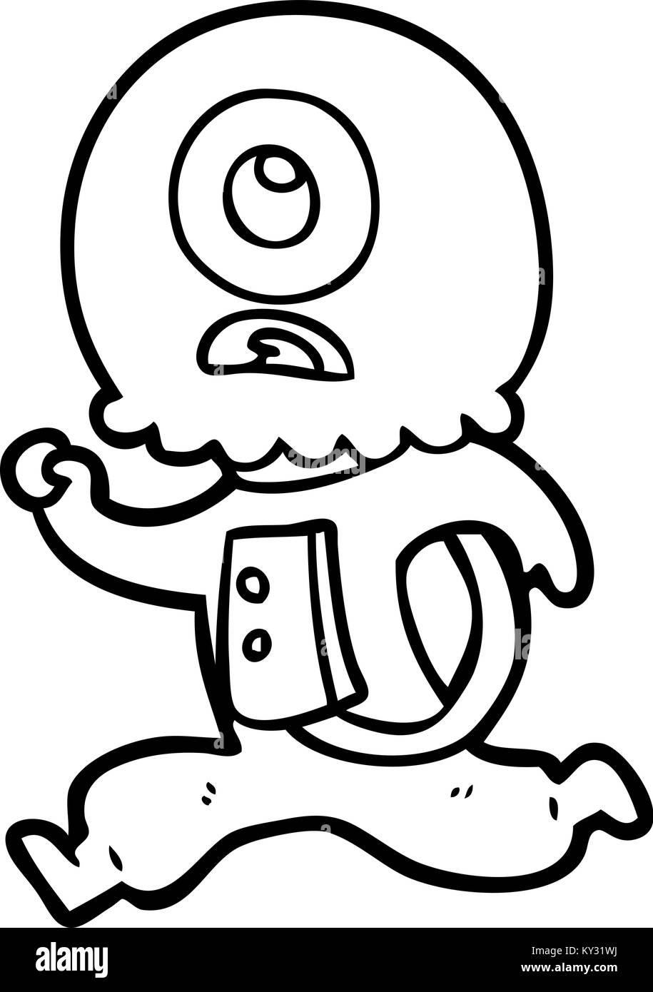 cartoon cyclops alien spaceman running Stock Vector Image & Art - Alamy