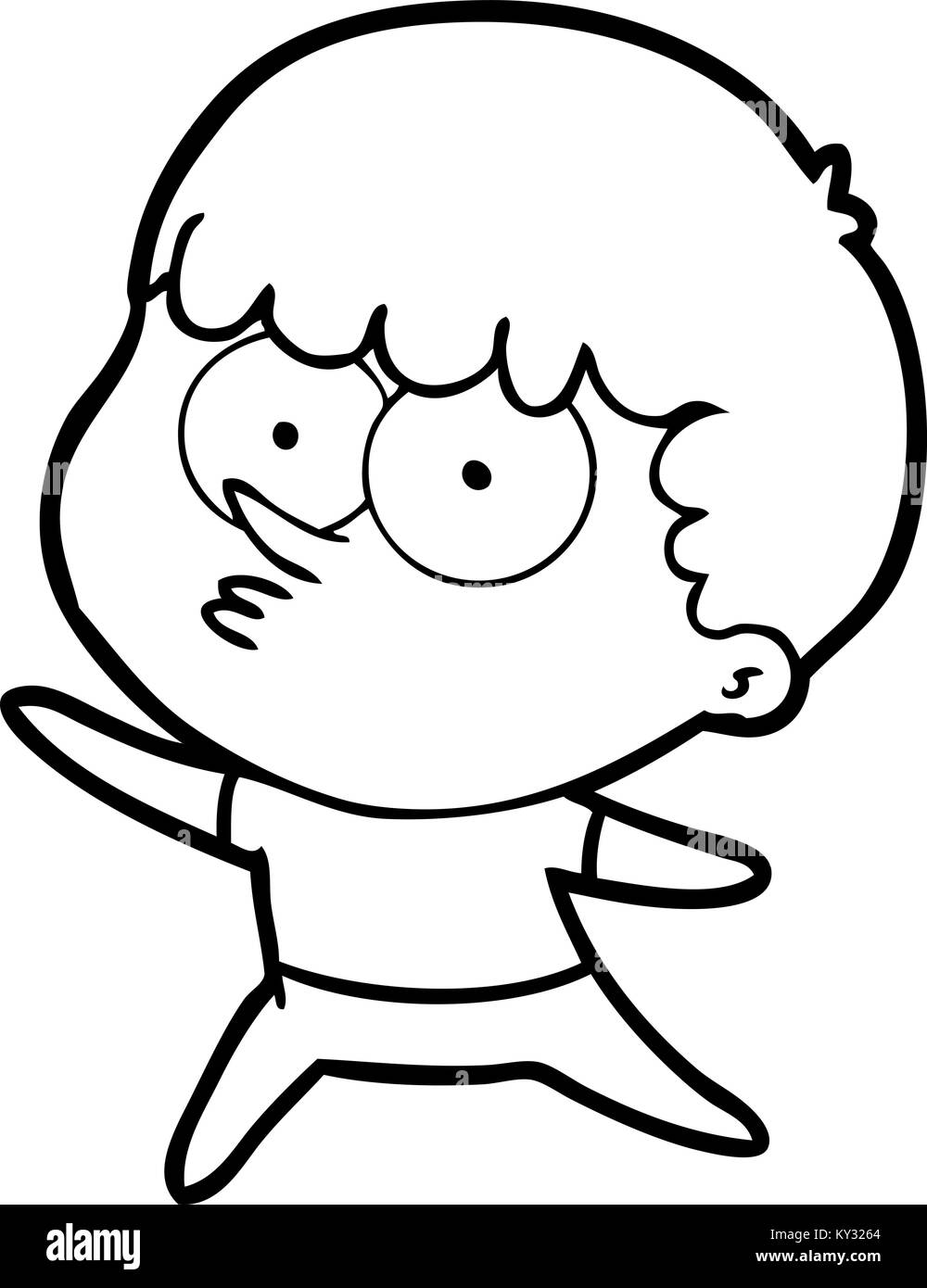 Boy dancing cartoon illustration Black and White Stock Photos & Images ...