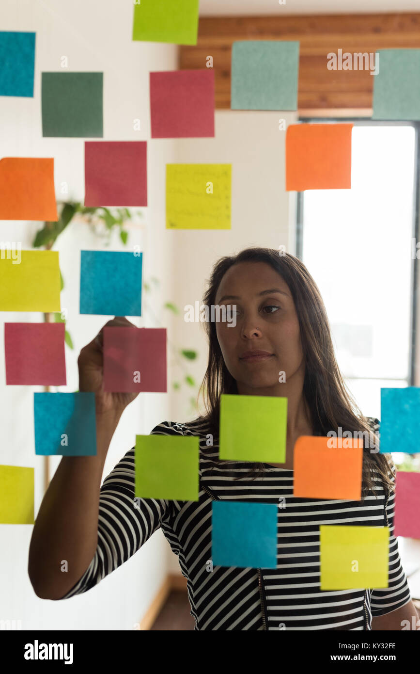 Reading sticky notes on glass wall hi-res stock photography and images ...