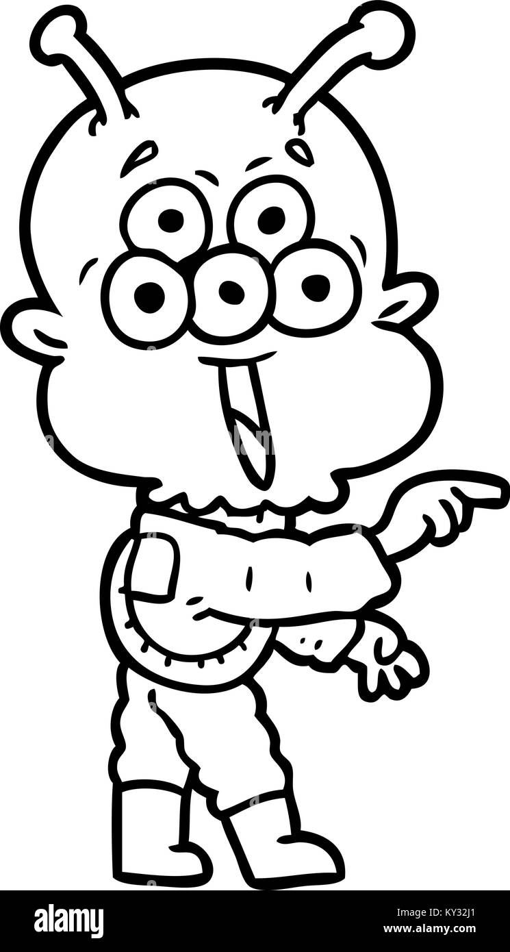 happy cartoon alien Stock Vector Image & Art - Alamy