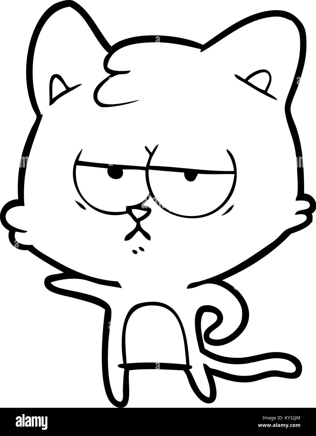 bored cartoon cat Stock Vector Image & Art - Alamy