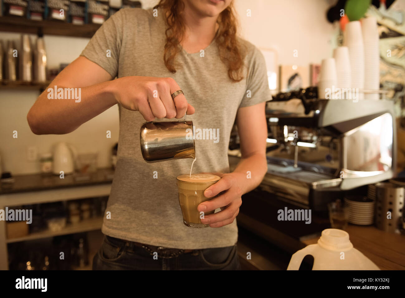 Young Barista Making Coffee High Resolution Stock Photography and ...