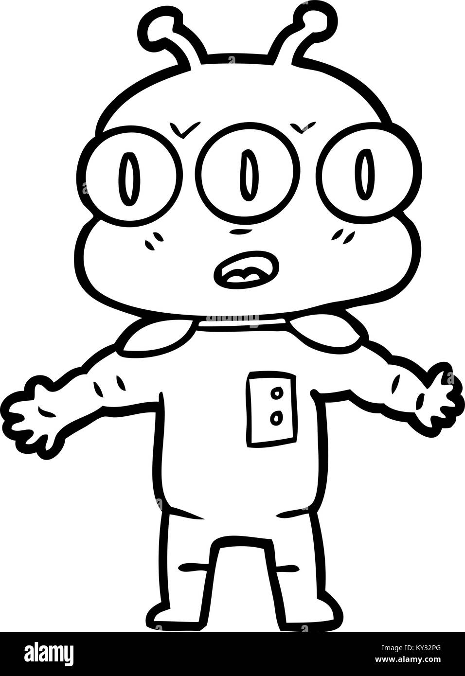 cartoon three eyed alien Stock Vector Image & Art - Alamy