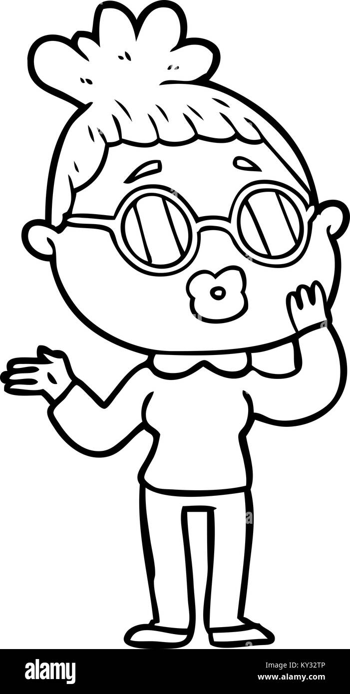 cartoon woman wearing spectacles Stock Vector Image & Art - Alamy
