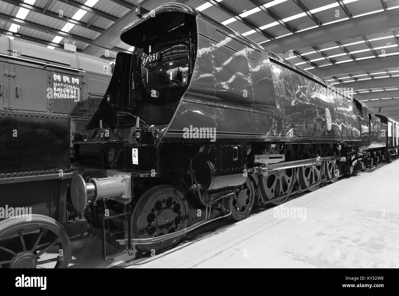 Winston Churchill a Battle of Britain class locomotive Stock Photo - Alamy
