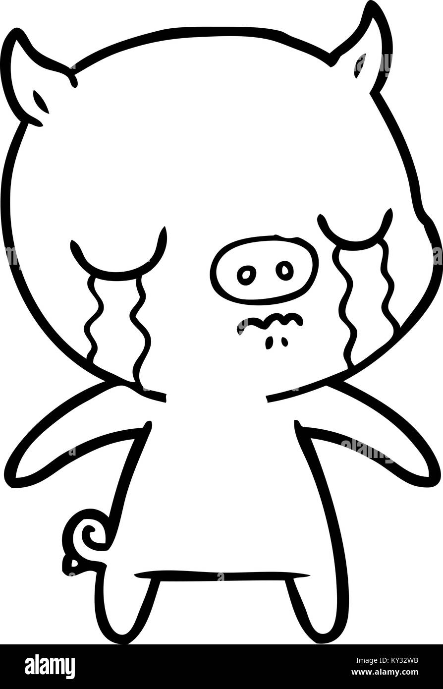 cartoon pig crying Stock Vector Image & Art - Alamy