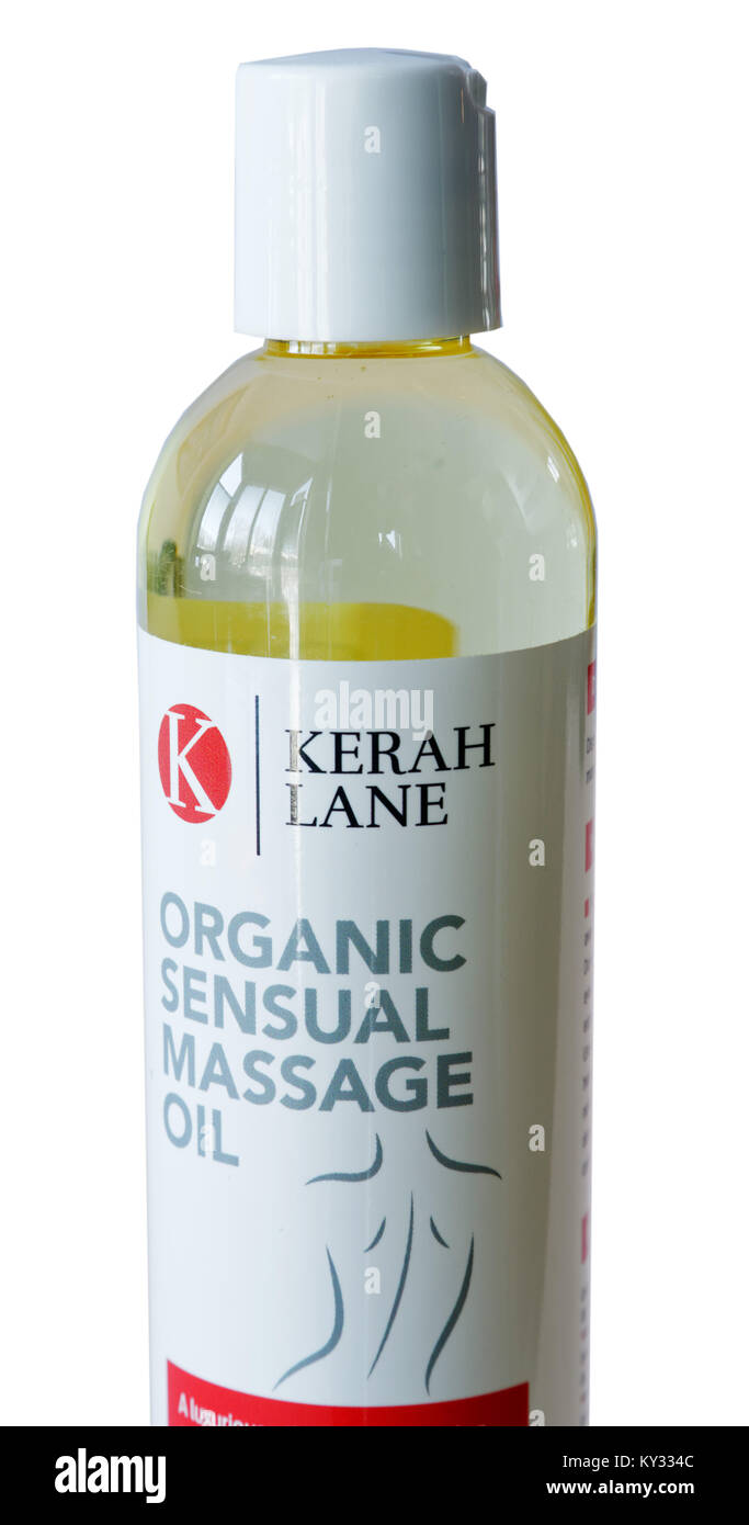 A bottle of organic massage oil Stock Photo - Alamy