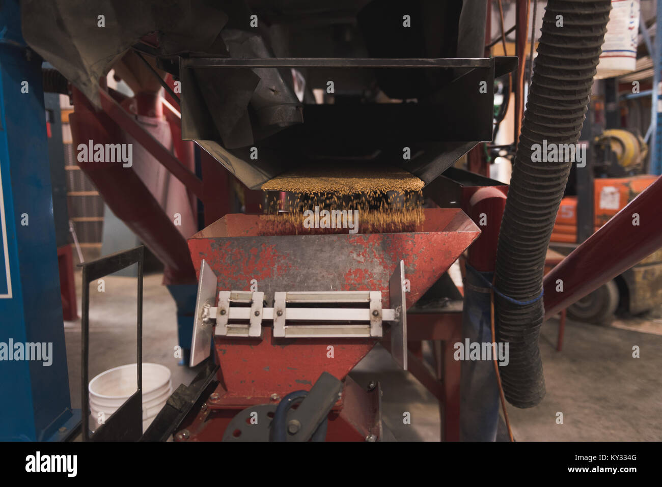 Grains being refined in grain elevator Stock Photo - Alamy
