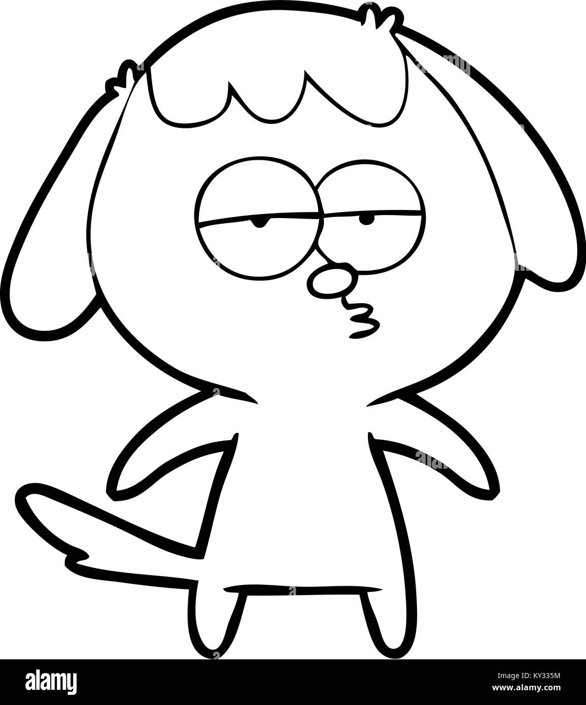 cartoon bored dog Stock Vector Image & Art - Alamy