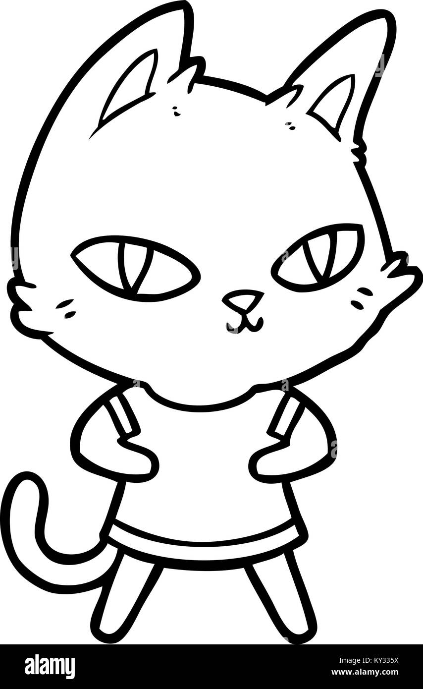 cartoon cat staring Stock Vector Image & Art - Alamy