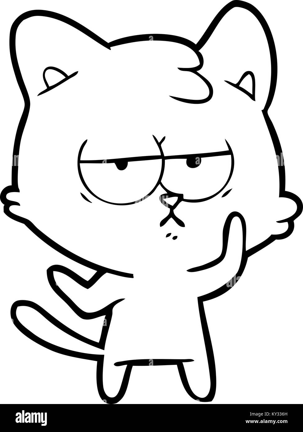 bored cartoon cat Stock Vector Image & Art - Alamy