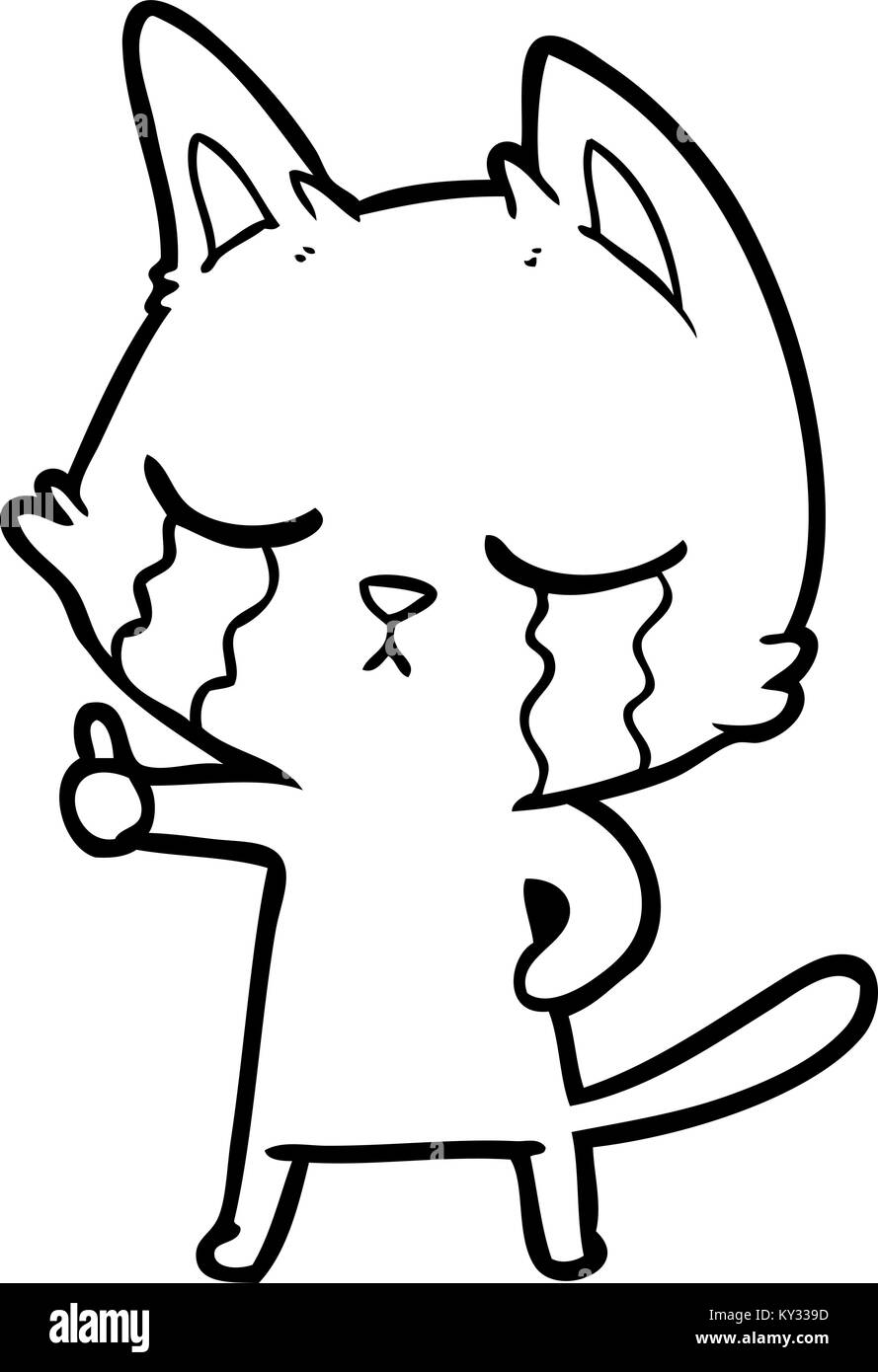 crying cartoon cat Stock Vector Image & Art - Alamy