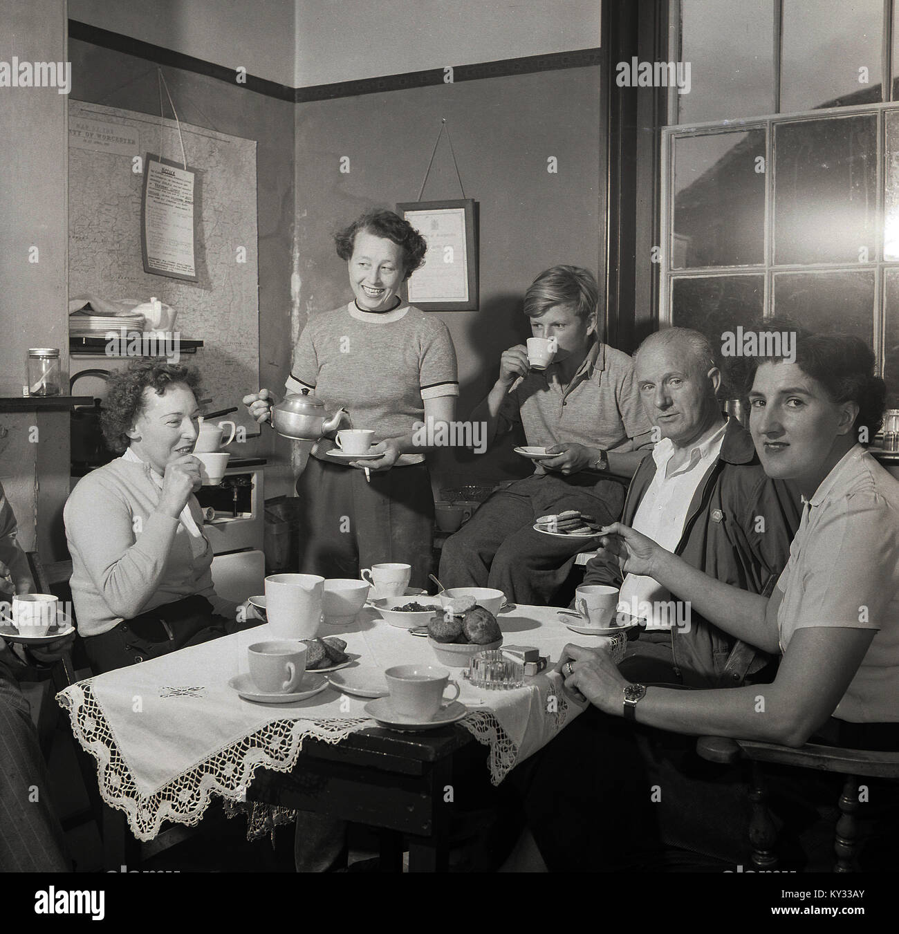 1950s, historical, happy families in post-war Britain... we see here a ...