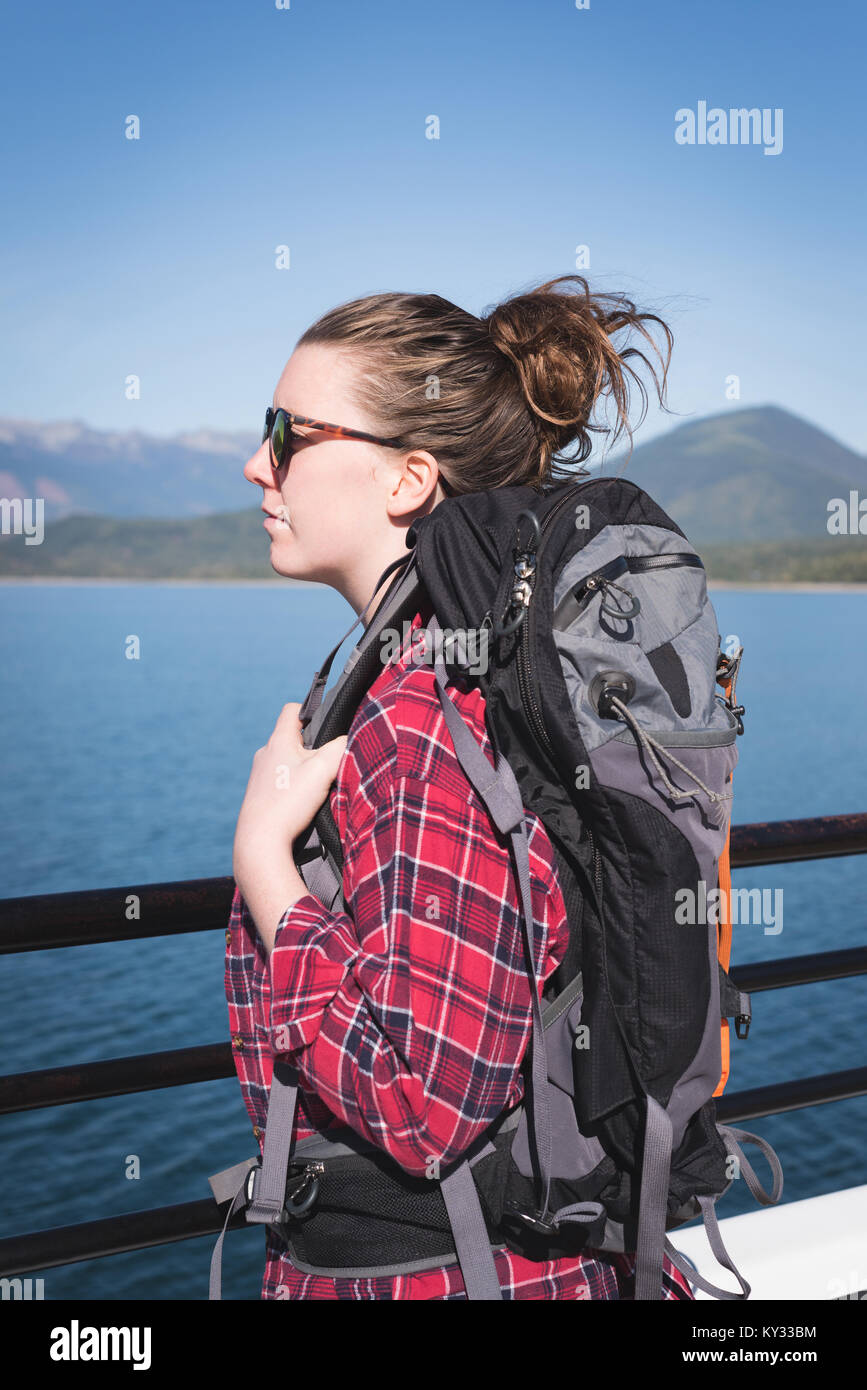 Female hiker looking view hi-res stock photography and images - Alamy